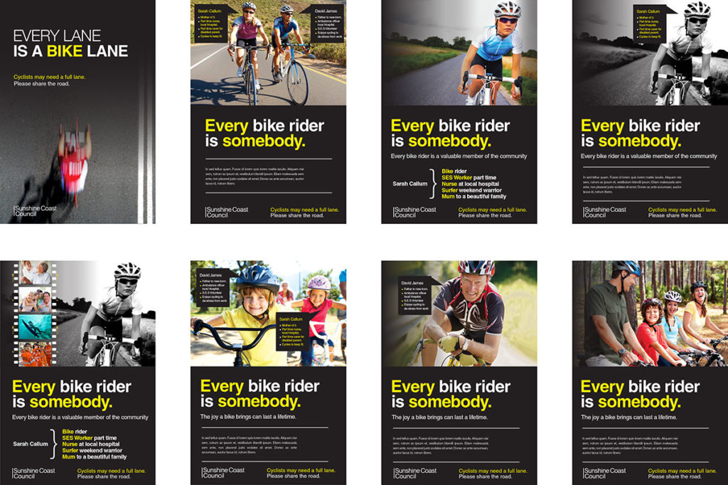 Sunshine Coast Council, Cycle Safety Campaign Posters